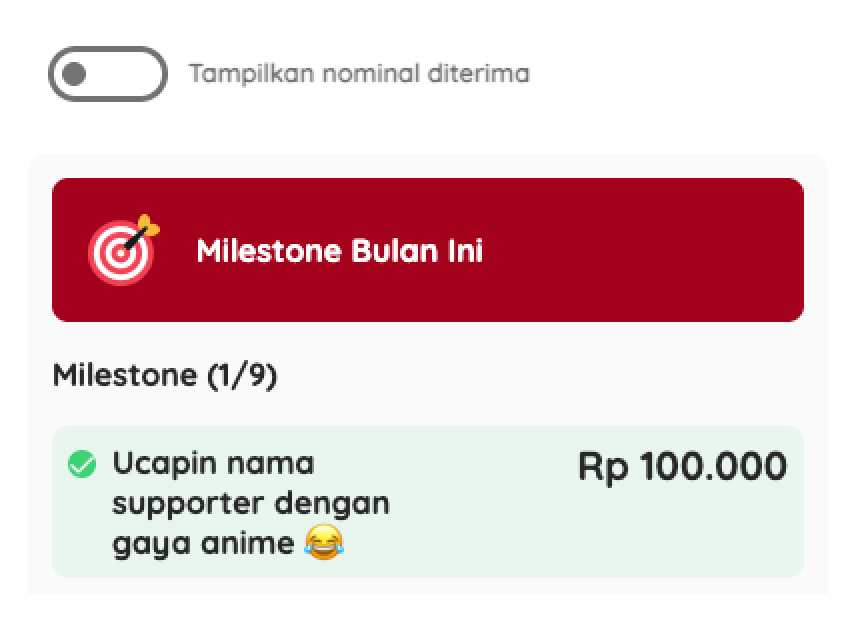 Milestone Widget - Trakteer Help