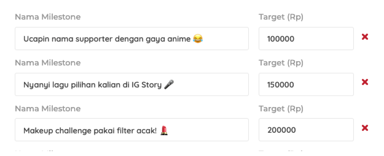 Milestone Widget - Trakteer Help
