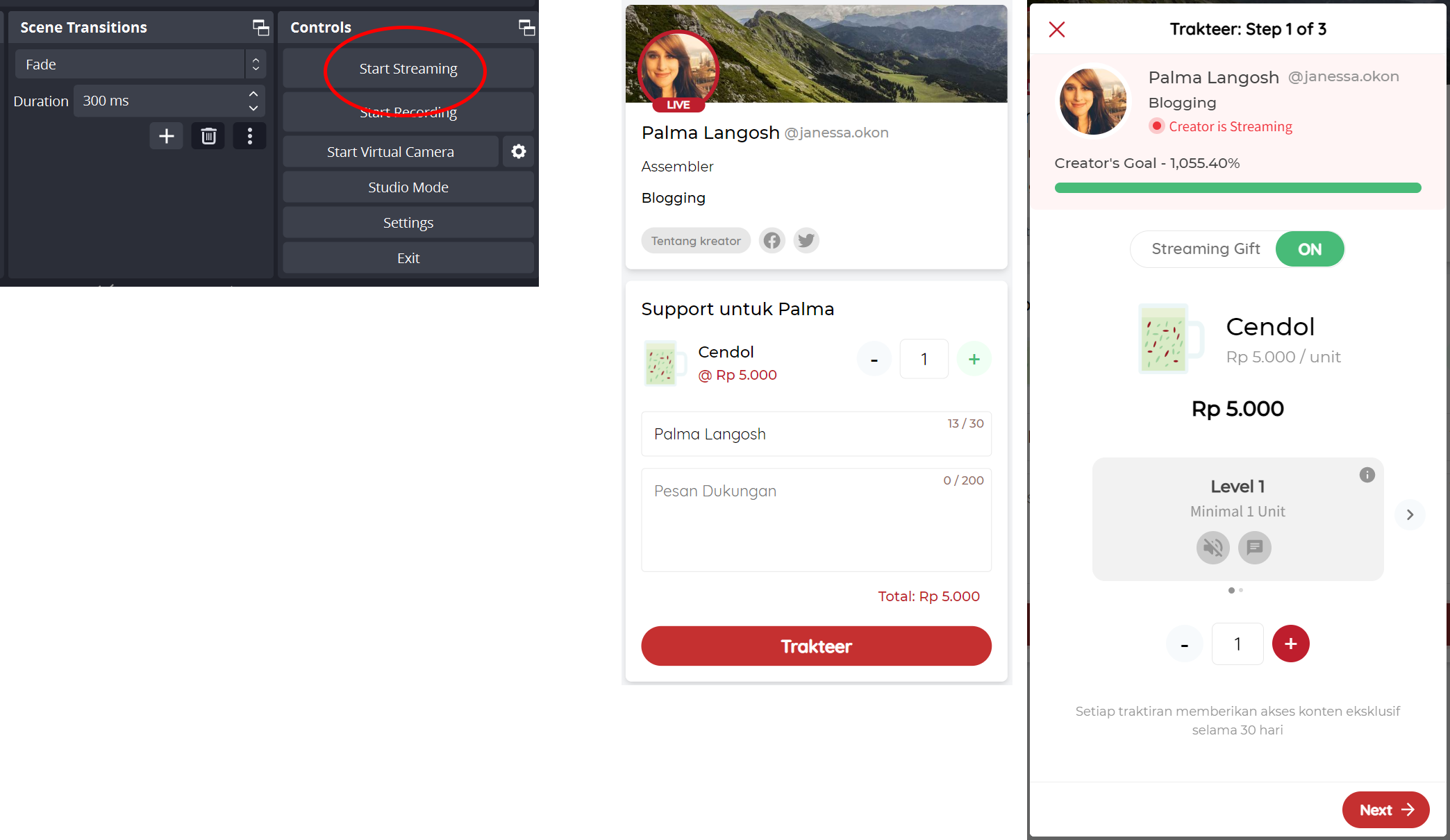 Widget Notifikasi - Trakteer Help