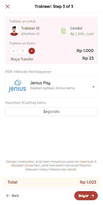 Panduan pembayaran Trakteer menggunakan Jenius - Trakteer Help